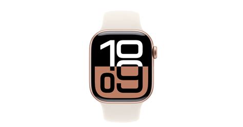 購買 Apple Watch Series 10 Gps 行動網路；42 公釐玫瑰金色鋁金屬錶殼；星光色運動型錶帶 Sm