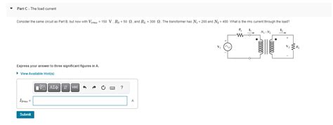 Solved Part C ﻿the Load Currentconsider The Same Circuit