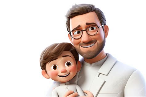 Premium Ai Image A Heartwarming Tale 3d Father Character In Animation
