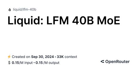 Liquid Lfm 40b Moe Run With An Api Openrouter