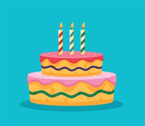 생일 케이크 격리 벡터 일러스트 레이 션 프리미엄 벡터