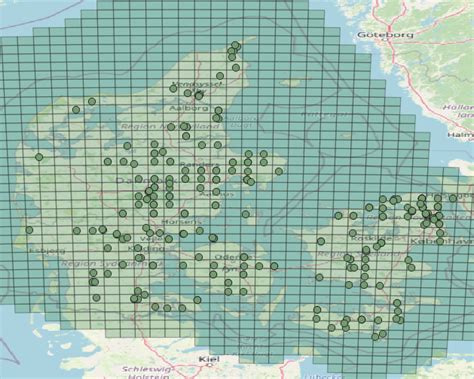 Species Occurrence From Dots To 10x10km Grid Cells In Qgis Geographic Information Systems