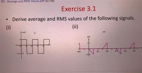 Solved Exercise Derive Average And RMS Values Of The Chegg