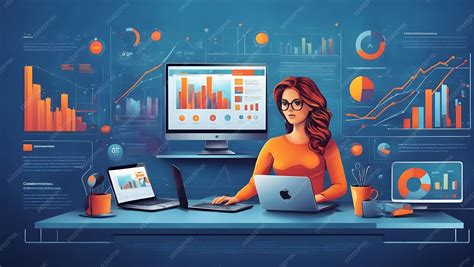 Premium Ai Image Computer Screens Modern Infographic Statistics And Data Analytics