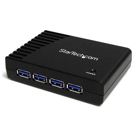 StarTech Com ST4300USB3GB 4 Port Black SuperSpeed USB 3 0 Hub Rapid Electronics