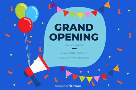 그랜드 오프닝 파티 배경 템플릿 무료 벡터
