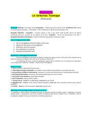 Lie Detection Technique Understanding Polygraph Examination And Course Hero