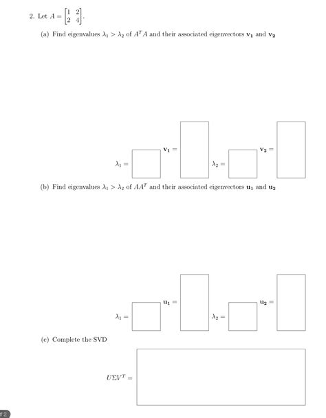 Solved Let A 1224 A ﻿find Eigenvalues λ1λ2 ﻿of Ata And