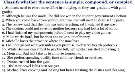 Classify Whether The Sentence Is Simple Studyx