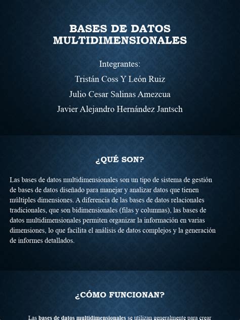 Exposicion Base De Datos Multidimensional Descargar Gratis Pdf Bases De Datos
