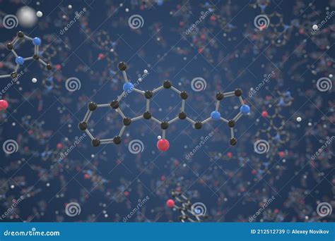 Ondansetron Molecule Conceptual Molecular Model Chemical 3d Rendering