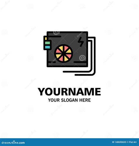 Ac Computer Part Power Supply Business Logo Template Flat Color Stock Vector Illustration