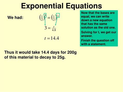 PPT Exponential Equations PowerPoint Presentation Free Download ID 532783