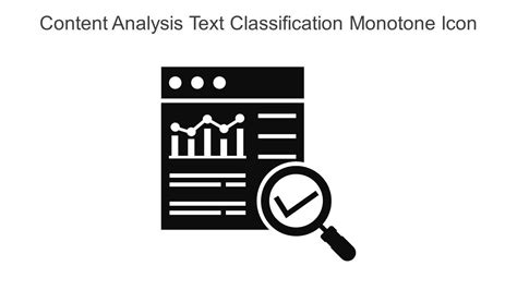 Content Analysis Text Classification Monotone Icon In Powerpoint Pptx