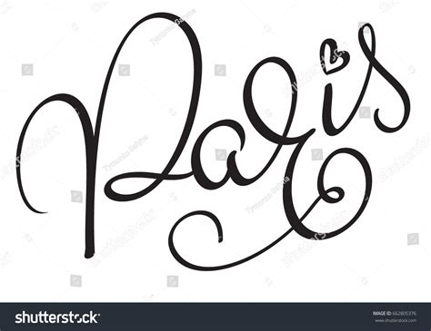 Paris Calligraphy Lettering Word On White Stock Vector Royalty Free 662805376 Shutterstock