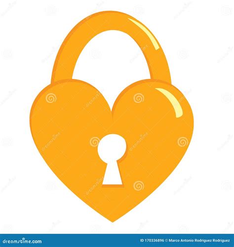 Vector Cute Kawaii Padlock Colorful Isolated Stock Illustration