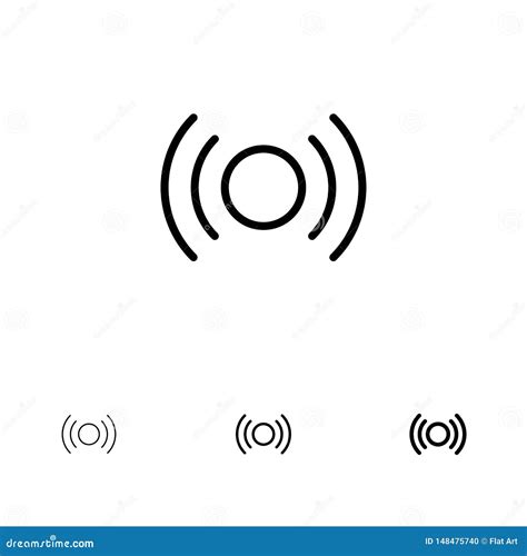 Basic Essential Signal Ui Ux Bold And Thin Black Line Icon Set Stock Vector Illustration