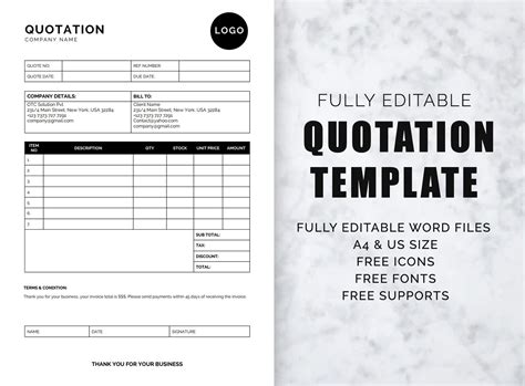 Editable Price Quotation Template Estimate Template Printable Price Quotation Template For