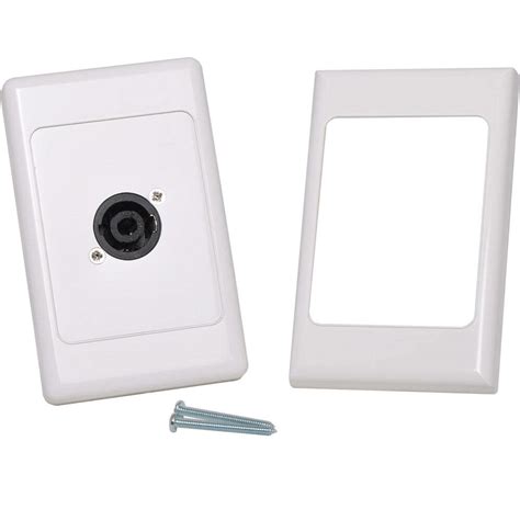 Dynalink 4 Pin Neutrik Speakon Horizontal Speaker Wallplate Dual Cover