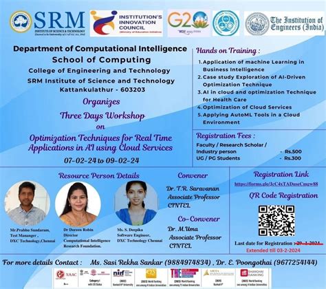 School Of Computing Srmist On Linkedin Srmist Schoolofcomputing Workshop Ai Ml Cloud Cintel