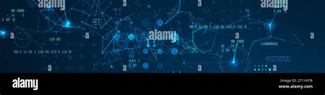 Technology Background With Plexus Effect Big Data Concept Binary Computer Code Vector