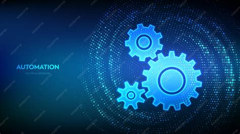 Premium Vector Automation Software Background Gears Icons Made With