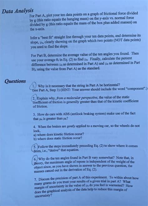 Solved Lysis For Part A Plot Your Ten Data Points On A