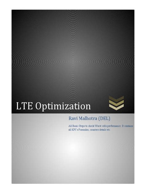 Lte Optimization Pdf Telecommunications Standards Telecommunications Equipment
