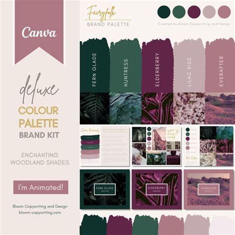 Deluxe Brand Palette Editable Canva Colour Palette With Hex Codes Small Business Branding Kit