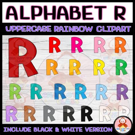 Alphabet R Uppercase Rainbow Clipart Letter R Charlottes Class