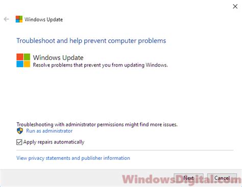 Windows Update Troubleshooter Not Working Windows 1011