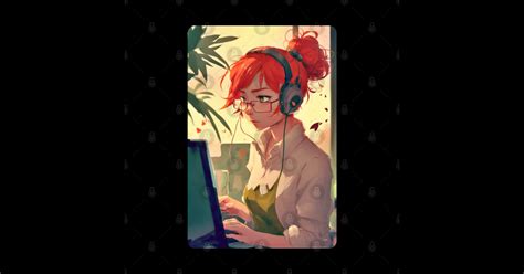 Redhead Anime Programmer Anime Girls Sticker Teepublic