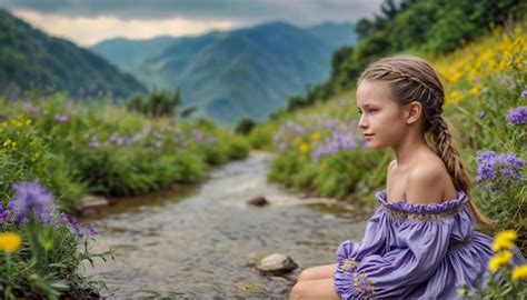 Premium Photo Portrait Of A Young Beautiful Girl Generative Ai