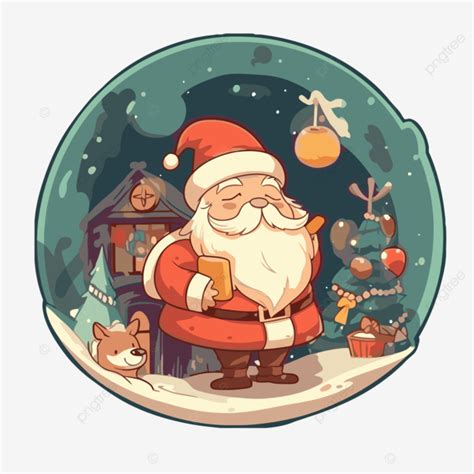 유리 공을 치는 산타클로스 클립 아트 벡터 만화 투명 배경 메리 크리스마스 절연 스티커 디자인 상표 Png 일러스트 및 벡터 에 대한 무료 다운로드 Pngtree
