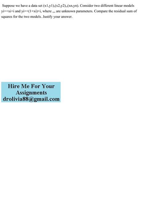 Suppose We Have A Data Set X1y1x2y2xnyn Consider Two Difpdf