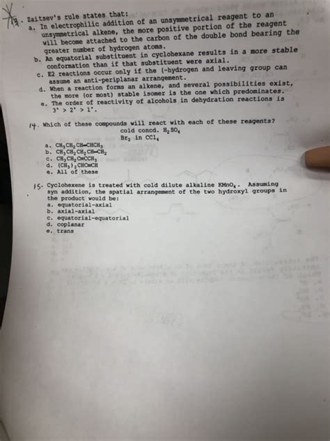 Solved V 713 Zaitsevs Rule States That A In