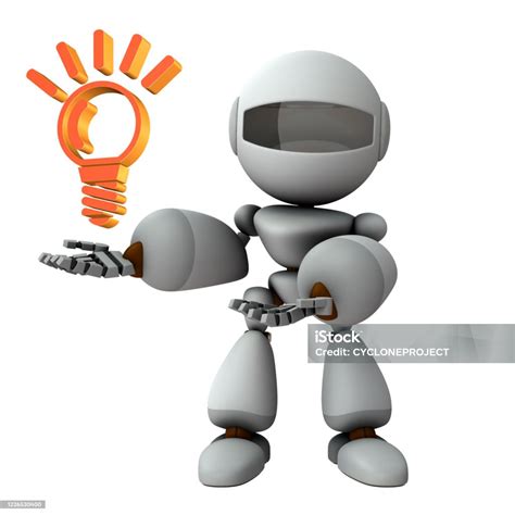 아이디어를 제안하는 인공 지능 로봇 흰색 배경입니다 3d 일러스트레이션 3차원 형태에 대한 스톡 사진 및 기타 이미지 3차원 형태 가능성 개념 Istock