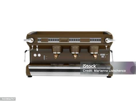 흰색 배경에 커피숍을 위한 갈색 전문 커피 머신의 3d 그림 그림자 없음 0명에 대한 스톡 사진 및 기타 이미지 0명 강철 금속 Istock