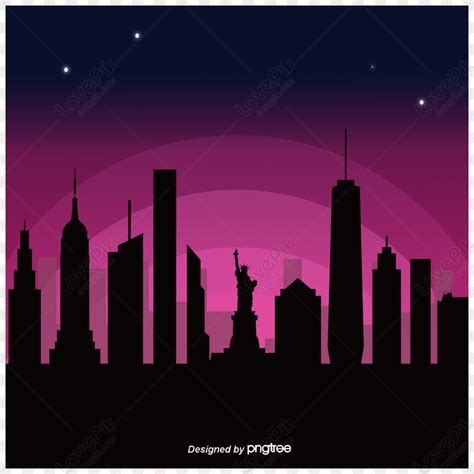 창의 자유형 뉴욕시 다운로드 건물 상태 Png 일러스트 무료 다운로드 Lovepik