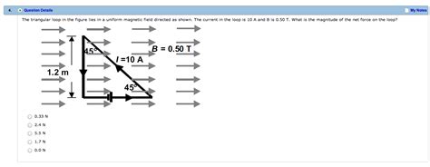 solved the triangular loop in the figure lies in a uniform