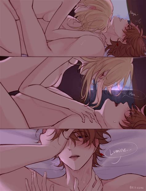 Rule 34 1boy1girl After Sex Aitsuwu Bedroom Blonde Hair Blue Eyes