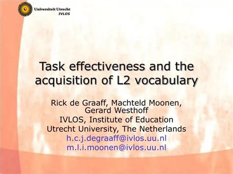 ppt task effectiveness and the acquisition of l2 vocabulary