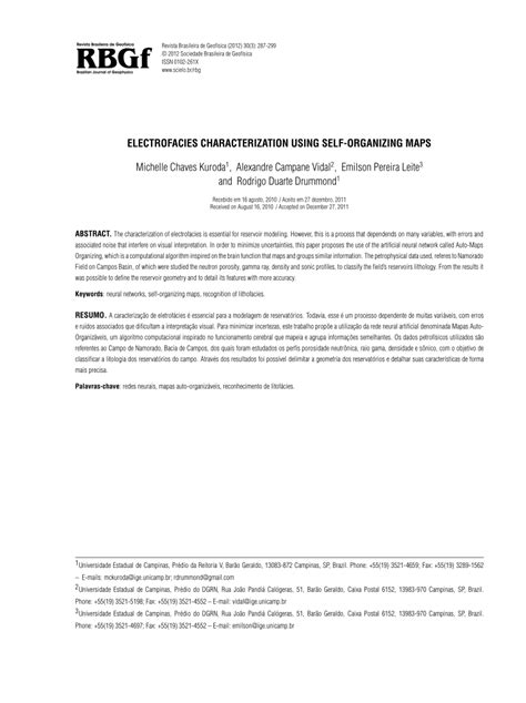 Pdf Electrofacies Characterization Using Self Organizing Maps
