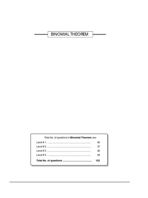 03 Binomial Theorem Exercise Module 1 Pdf