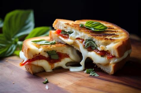 Premium Photo Tangy Tomato Mozzarella Panini