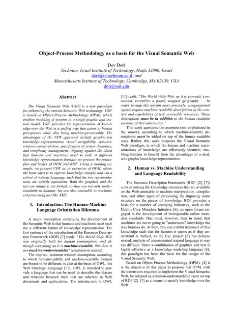 pdf object process methodology as a basis for the visual semantic web