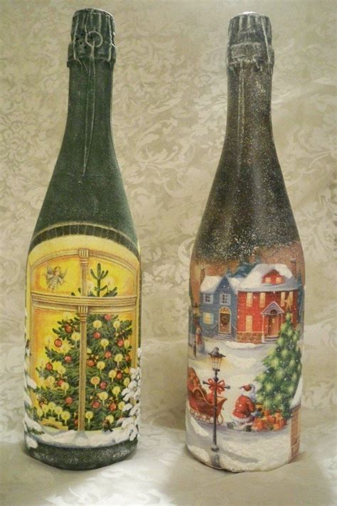 Декорирование бутылок к Новому году Bottles Decoration Decor Bottle