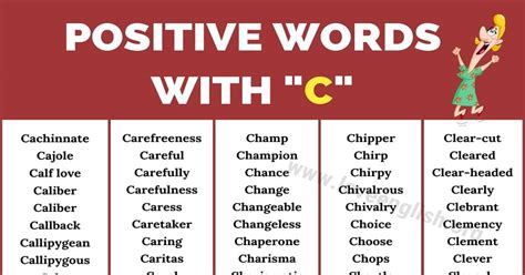 Positive Words That Start With C Love English