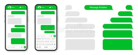 Realistic Smartphone With Messaging App Blank Sms Text Frame Stock Vector Illustration Of