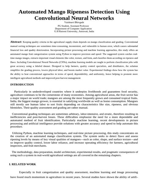 Automated Mango Fruit Classification Using Python Research Paper